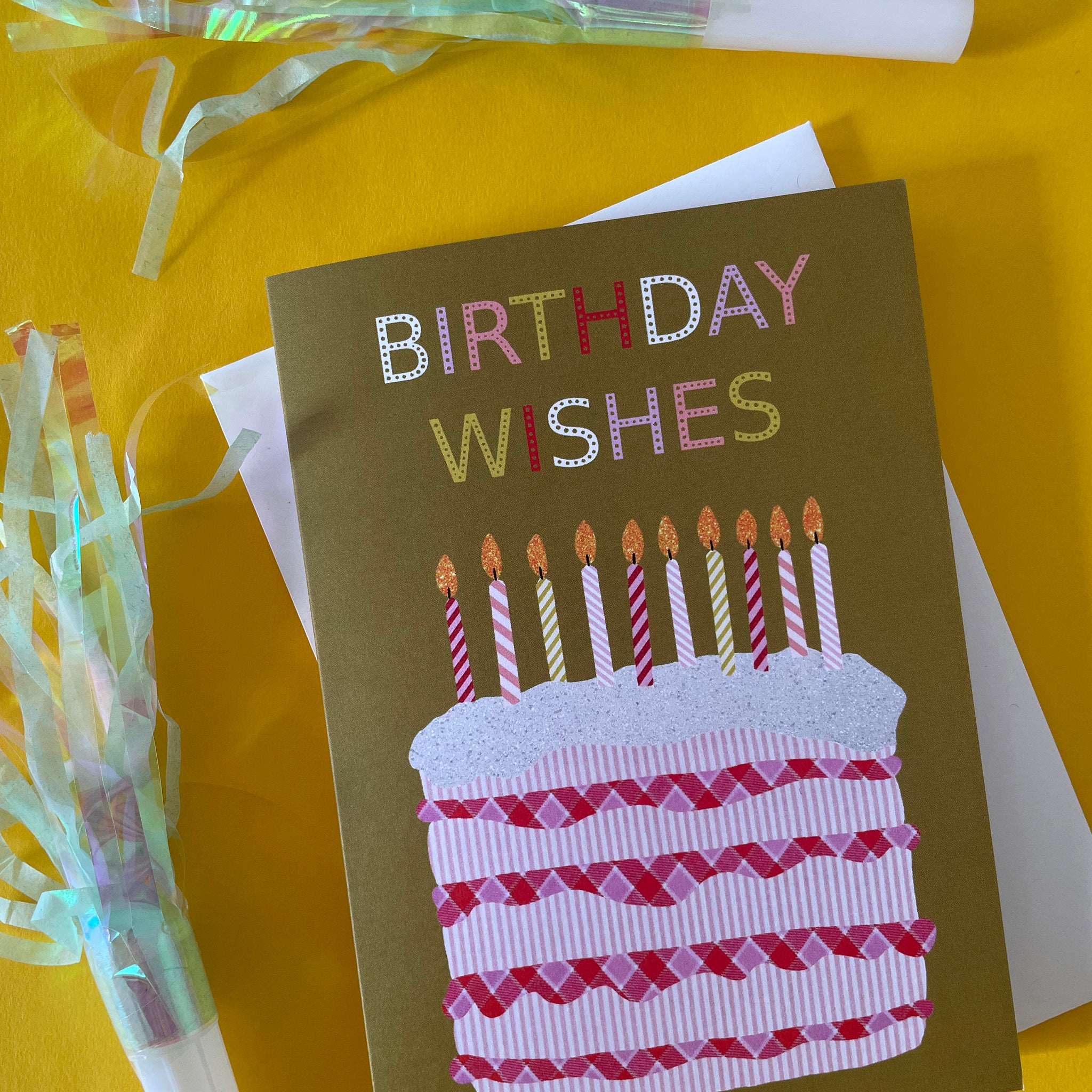 Unique Birthday Cake Card - Celebrate with Style - Katsillustration