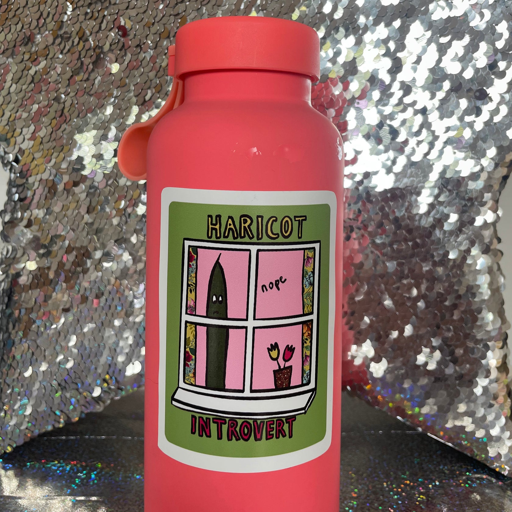 Haricot Introvert Vinyl Sticker – Katsillustration