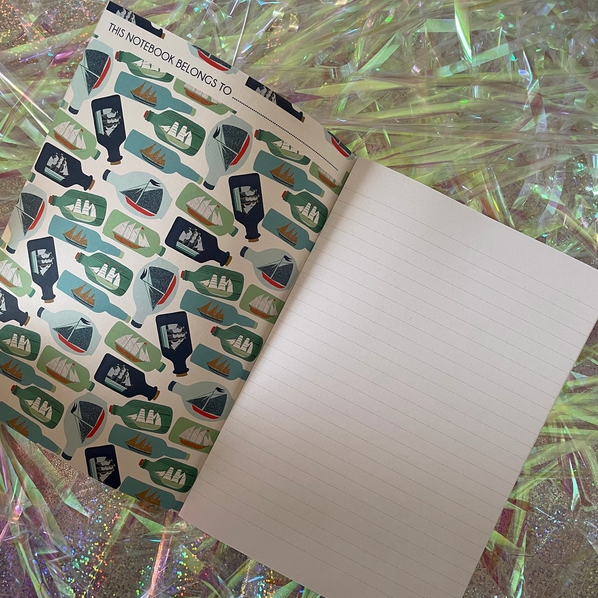 Ships in Bottles Notebook – Katsillustration