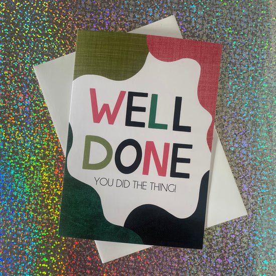 Well Done Celebration Card – Katsillustration